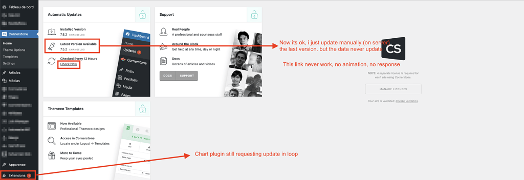 Cornerstone And Charts Plugin Update Issues Support Themeco Forum