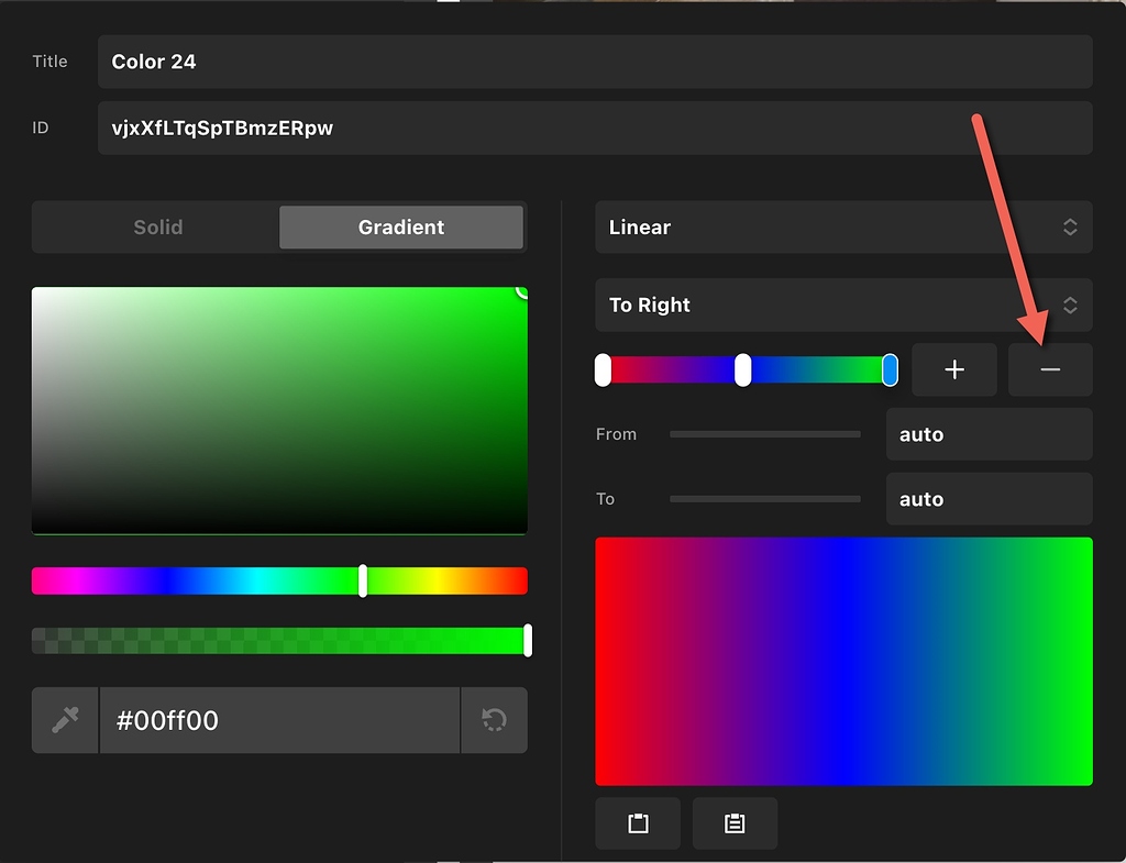 Beta 1 gradients - delete gradient point not working - Beta - Themeco Forum