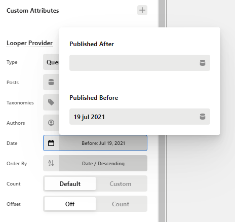 Looper provider query builder date before with shortcode date - Support - Themeco Forum